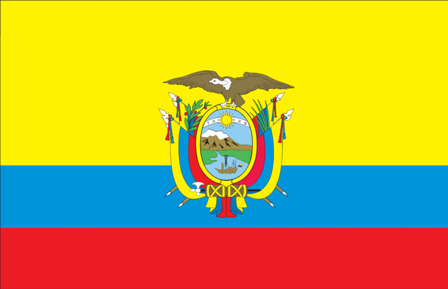 Vlag Ecuador (met wapen) | Holland Vlaggen